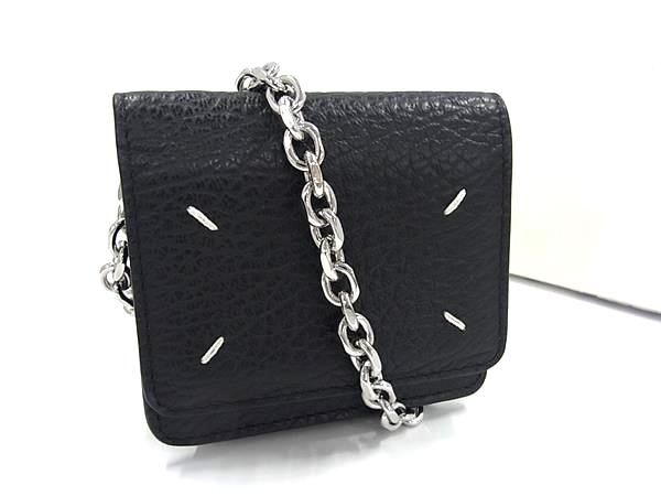 ■新品■未使用■ Maison Margiela メゾン マルジェラ レザー ショルダーバッグショルダーウォレット レディース ブラック系 FN1799