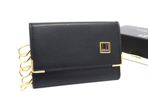 ■新品同様■ dunhill ダンヒル レザー 6連 キーケース 鍵入れ メンズ 紳士 ブラック系×ゴールド系 FN2672