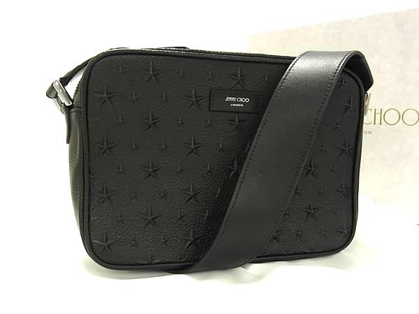■新品■未使用■ JIMMY CHOO ジミーチュウ ボックスカメラ スターエンボス レザー ショルダーバッグ ブラック系 FN8610