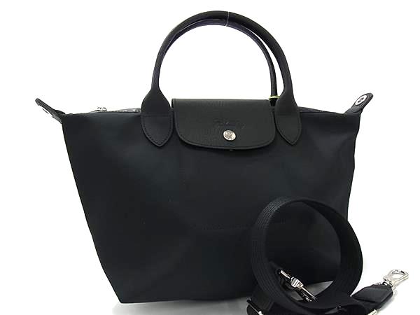 ■新品同様■ LONGCHAMP ロンシャン ル プリアージュ エナジー ナイロン 2WAY ハンドバッグ トート ショルダー ブラック系 FN8620