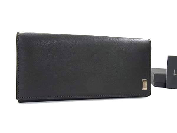 ■新品同様■ dunhill ダンヒル サイドカー レザー 二つ折り 長財布 ウォレット 札入れ 小銭入れ メンズ ダークブラウン系 FP4173