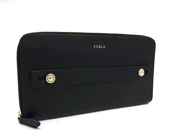 ■新品■未使用■ FURLA フルラ レザー カードケース付き ラウンドファスナー 長財布 ウォレット 札入れ 小銭入れ ブラック系 FP4712
