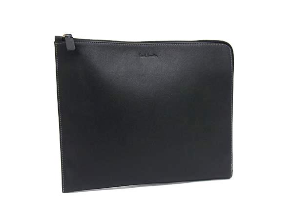 ■極美品■ Paul Smith ポールスミス レザー クラッチバッグ セカンドバッグ メンズ ブラック系 FP5867
