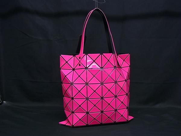 ■美品■ BAO BAO ISSEY MIYAKE バオバオイッセイミヤケ ルーセント PVC トートバッグ ハンドバッグ レディース ピンク系 FP5926