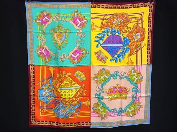 ■新品■未使用■ VERSACE ヴェルサーチ メデューサ シルク100% 総柄 大判 スカーフ ストール ショール マルチカラー FP6387