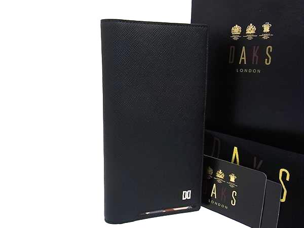 ■新品■未使用■ DAKS ダックス レザー 二つ折り 長財布 ウォレット 札入れ カード入れ メンズ ブラック系×マルチカラー FP7783