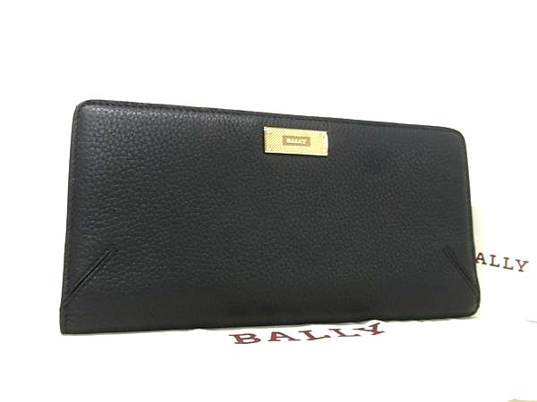■新品同様■ BALLY バリー レザー 二つ折り 長財布 ウォレット 小銭入れ レディース ブラック系 FP8438