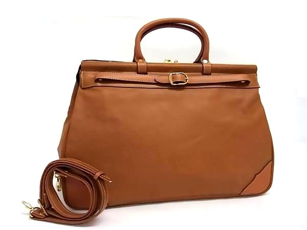 ■新品同様■ 豊岡鞄 木和田 マリエラ天棒 レザー 2WAY ハンドバッグ ショルダー ビジネスバッグ ブリーフケース ブラウン系 FP9170