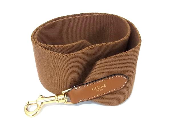 ■極美品■ CELINE セリーヌ キャンバス バッグ用 ショルダーストラップ 肩掛け レディース ブラウン系 FQ2188