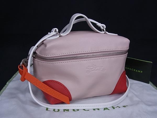 ■新品同様■LONGCHAMP ロンシャン ルプリアージュ エクストラ バニティ レザー 2WAY ショルダー ハンドバッグ ポーチ ピンク系 FQ3390