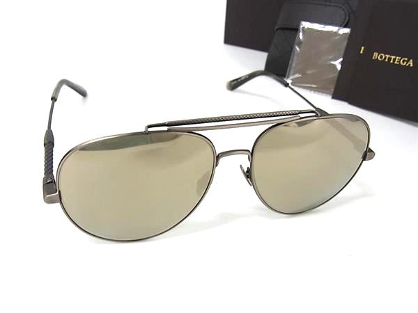 ■新品同様■ BOTTEGA VENETA ボッテガヴェネタ ミラーレンズ サングラス メガネ 眼鏡 ゴールド系 FR1733