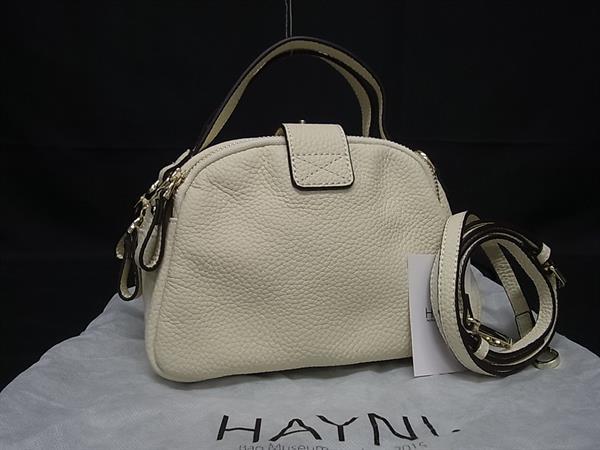 ■新品■未使用■ HAYNI ヘイニ ベイビーロシェ レザー 2WAY クロスボディ ハンドバッグ ショルダー 斜め掛け アイボリー系 FR4914