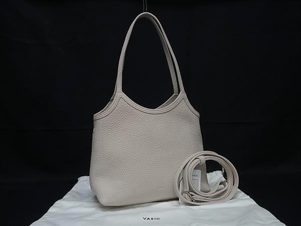 ■新品■未使用■ VASIC ヴァジック レザー 2WAY クロスボディ ハンドバッグ ショルダー 斜め掛け レディース ホワイト系 FR4924