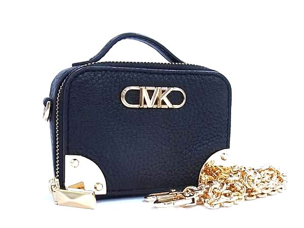 ■新品■未使用■ MICHAEL KORS マイケルコース ESTELLE トランク レザー クロスボディ ショルダー 斜め掛け ブラック系 FR4932