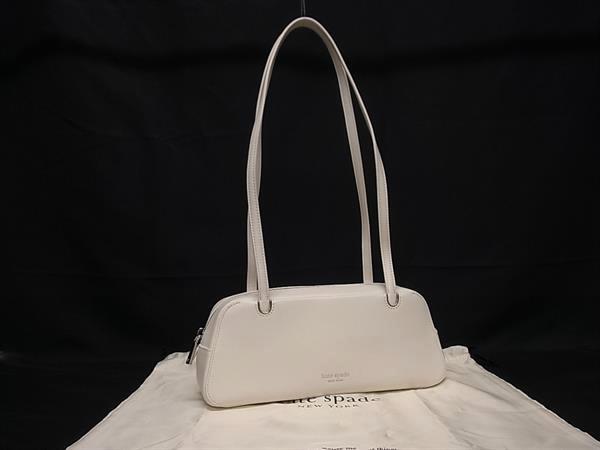 ■新品■未使用■ kate spade ケイトスペード レザー トートバッグ ショルダー 肩掛け レディース ホワイト系 FR4966