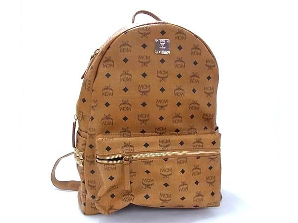 ■新品同様■ MCM エムシーエム モノグラム ヴィセトス柄 レザー リュックサック バックパック デイパック ブラウン系 FR5440