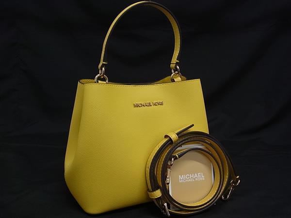 ■新品■未使用■ MICHAEL KORS マイケルコース レザー 2WAY ハンドバッグ ショルダー クロスボディ イエロー系 FS1585