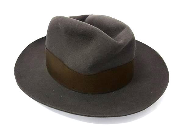 ■新品同様■ BORSALINO ボルサリーノ ウール100％ ハット 帽子 表記サイズ 57 レディース ダークブラウン系 FS2572