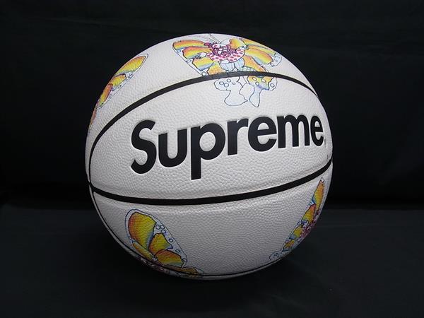 ■美品■ Supreme シュプリーム Gonz SPALDING マークゴンザレス コラボ バタフライ バスケットボール 6号球 ホワイト系 FS2637