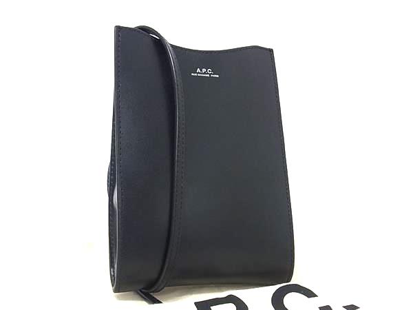 ■新品同様■ A.P.C. アーペーセー レザー クロスボディ ショルダーバッグ ポシェット レディース ブラック系 FS3763