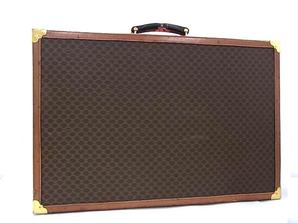 CELINE セリーヌ ヴィンテージ マカダム柄 レザー トランクケース トラベルバッグ 旅行かばん ブラウン系 FS5181