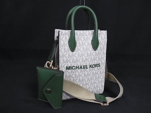 ■新品■未使用■ MICHAEL KORS マイケルコース MIRELLA MK柄 PVC×レザー 2WAY ショルダー ハンドバッグ FT0352
