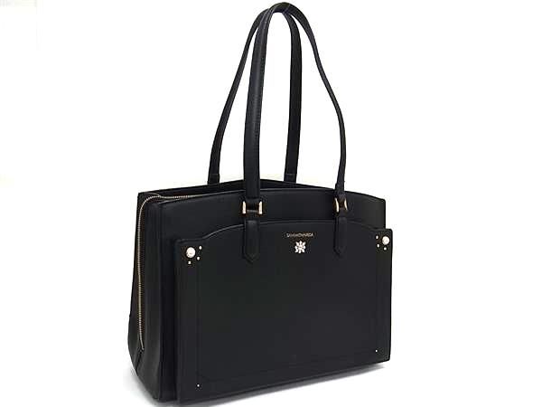 ■新品■未使用■ Samantha Thavasa サマンサタバサ パール レザー ハンドバッグ トート ショルダー レディース ブラック系 FT0356
