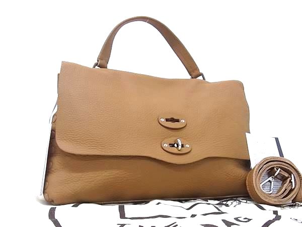 ■新品同様■ ZANELLATO ザネラート 32160869 ポスティーナ レザー 2WAY クロスボディ ハンドバッグ ショルダー ブラウン系 FT0457