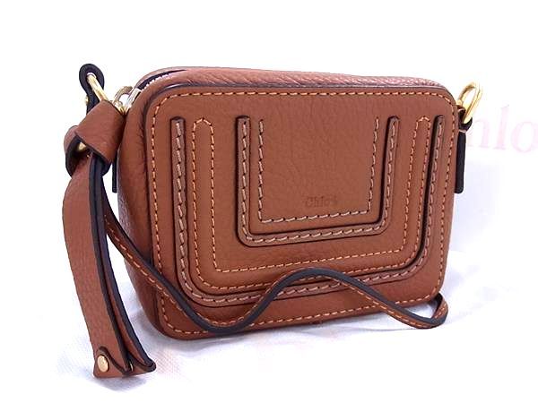 ■新品同様■ Chloe クロエ マーシー レザー ショルダーバッグ ミニバッグ 肩掛け レディース ブラウン系 FT0537