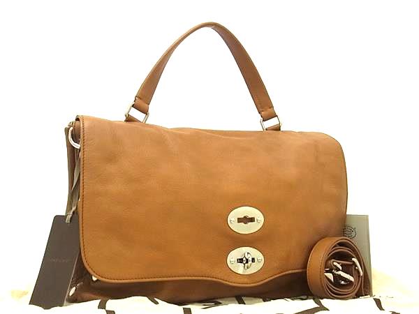 ■極美品■ ZANELLATO ザネラート ポスティーナ レザー 2WAY ハンドバッグ ショルダー レディース ブラウン系 FT0555