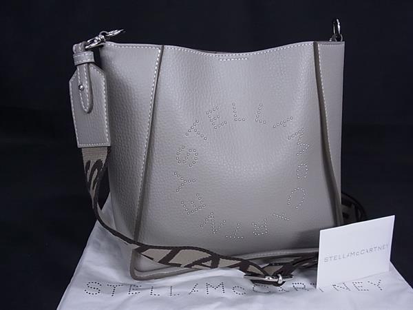 ■極美品■ STELLA McCARTNEY ステラ マッカートニー レザー クロスボディ ショルダーバッグ レディース グレー系 FT0559