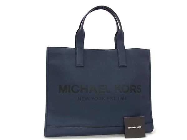 ■新品■未使用■ MICHAEL KORS マイケルコース レザー トートバッグ ハンドバッグ メンズ ネイビー系 FU2860