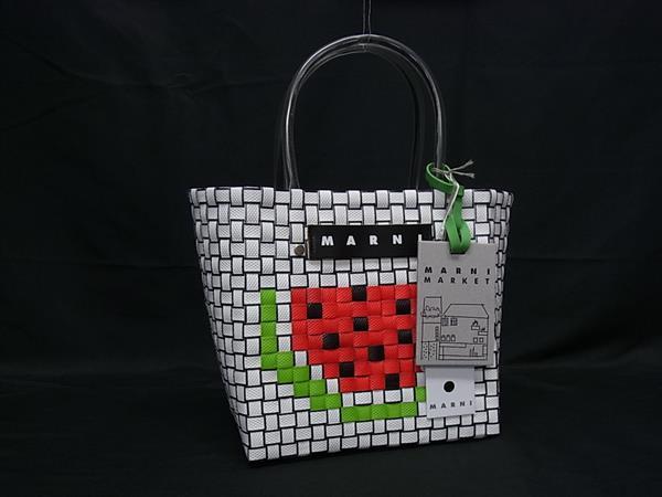 ■極美品■ MARNI マルニ MARNI MARKET FRUIT BASKET フルーツバスケット ウォーターメロン トートバッグ マルチカラー FU3366