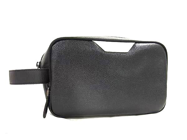 ■新品■未使用■ PELLE MORBIDA ペッレ モルビダ レザー クラッチバッグ セカンドバッグ メンズ レディース ブラック系 FU3374