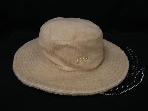 ■新品■未使用■ New Era×N°21 ニューエラ×ヌメロヴェントゥーノ ポリエステル バケットハット サイズ M/L ベージュ系 FU5351