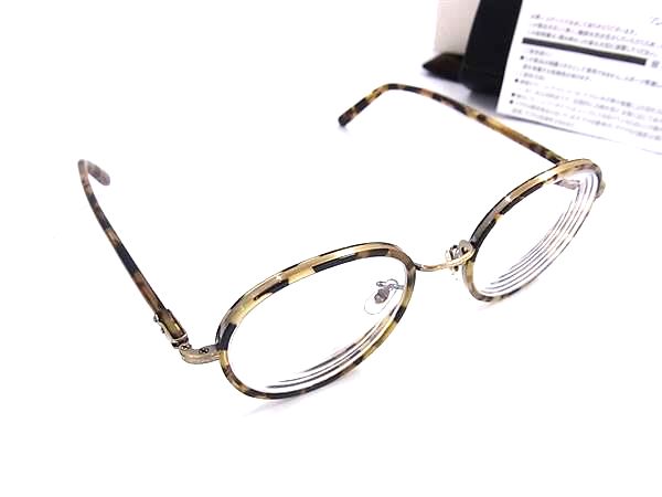 ■新品同様■ EYEVAN アイヴァン E-0501 DTB/AG 48□22-145 べっ甲調 度入り メガネ 眼鏡 ブラウン系 FU5366