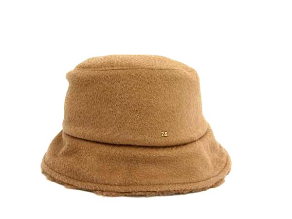 ■新品同様■ Max Mara マックスマーラ フィドゥーチャ テディベア リバーシブル バケットハット 帽子 キャメル系 FU5467