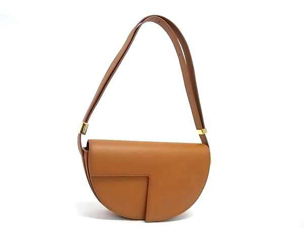 ■美品■ PATOU パトゥ レザー ショルダーバッグ クロスボディ 斜め掛けかばん レディース ブラウン系 FU5524