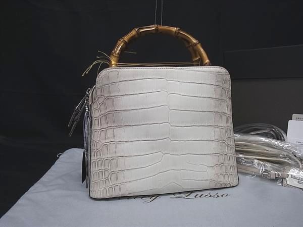 ■極上■本物■新品■未使用■ Pelley Lusso ペレリールッソ クロコダイル ヒマラヤ染め バンブー 2WAY ハンドバッグ  FU5549