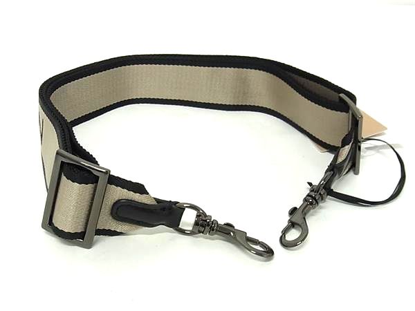 ■新品■未使用■ N°21 ヌメロヴェントゥーノ キャンバス バッグ用 ショルダーストラップ 斜め掛け ベージュ系×ブラック系 FU6875