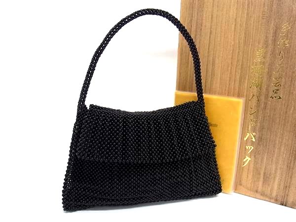 ■美品■ 黒珊瑚 ワンハンドル ハンドバッグ ショルダー 肩掛け レディース ブラック系 GA5236