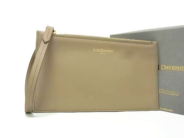 ■新品同様■ J＆M DAVIDSON ジェイアンドエムデヴィッドソン レザー ポーチ マルチポーチ マルチケース 小物入れ ベージュ系 GA5852