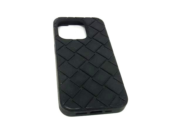 BOTTEGA VENETA ボッテガヴェネタ イントレチャート ラバー iPhone14pro 対応 アイフォンケース ブラック系 GB2546
