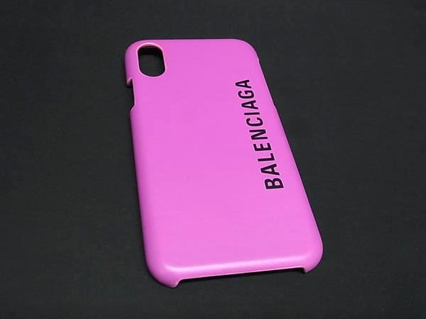 ■新品同様■ BALENCIAGA バレンシアガ レザー  iPhoneX/XS アイフォンケース スマホケース レディース メンズ パープル系 GD0249
