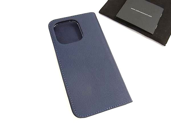■新品同様■ BONAVENTURA ボナベンチュラ レザー  iPhone14Pro 対応 手帳型 アイフォンケース スマホケース ネイビー系 GD0258