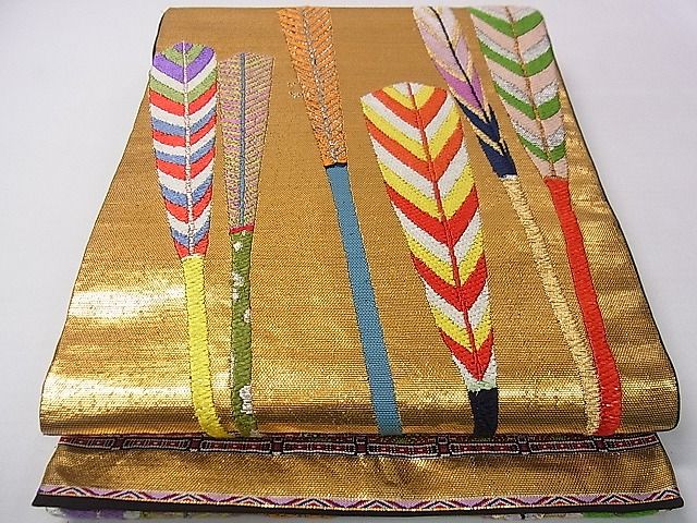 平和屋本店■最高級　龍村平蔵製　六通柄　本袋帯　唐織　大祝矢　黒地　金銀糸　逸品　3s30525