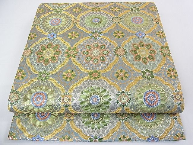 平和屋本店■極上　龍村晋謹製　全通柄袋帯　江華蜀紅錦　金銀糸　逸品　3kh1703