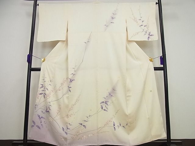 平和屋本店■極上　本加賀友禅作家　小田美知代　訪問着　くちなしの白い花　反端付き　逸品4s170