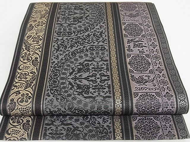 平和屋本店■極上 1897年創業 名門岡野 本場筑前博多織 千年工房 両面全通柄 本袋帯 総浮 正倉院献上 やまと誂製 未使用 4kk10063