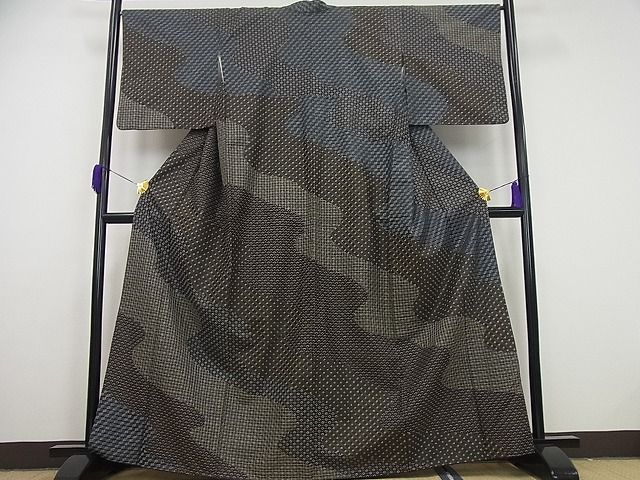 平和屋本店■極上　訪問着　総刺繍　刺し子　霞吉祥文　逸品4s286